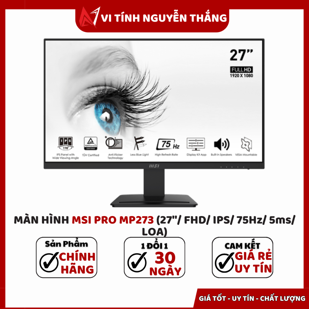 MÀN HÌNH MSI PRO MP273 (27''/ FHD/ IPS/ 75Hz/ 5ms/ LOA) | Shopee Việt Nam