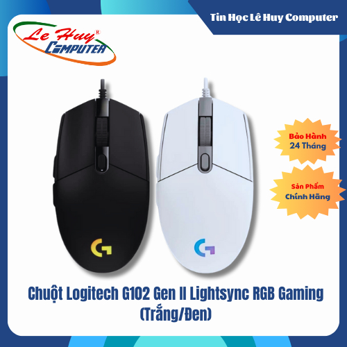 Chuột Logitech G102 Gen II Lightsync RGB Gaming (Trắng/Đen) - Hàng chính hãng | Shopee Việt Nam