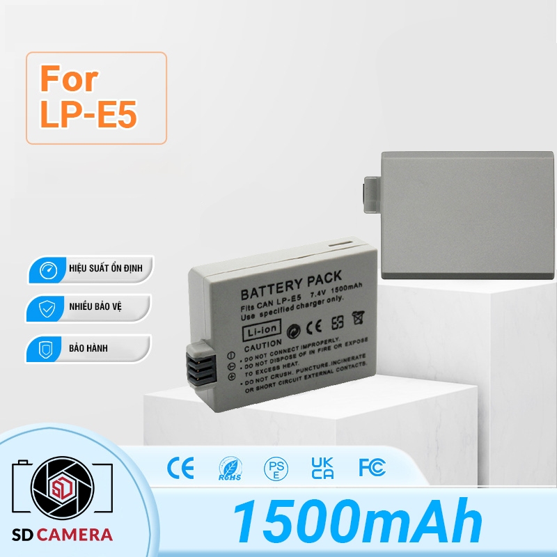 Pin LP-E5 cho Máy ảnh Canon 450D 500D 1000D Kiss X3 X2...Pin E5 Dung ...