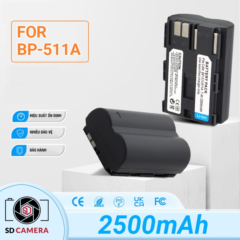 Pin BP-511 BP-511A cho máy ảnh Canon 300D 50D, 40D, 30D, 20D, 5D.. 511A ...