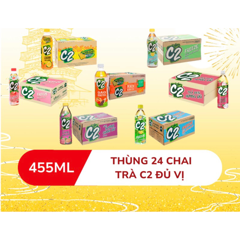 Thùng 24 chai trà C2 đủ vị 455ml- Hàng chuẩn công ty | Shopee Việt Nam