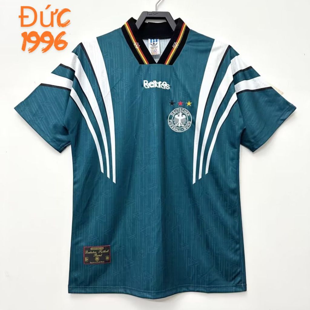 Áo bóng đá retro Đức 1996 xanh vải Cotton Polyester Áo Retro | Shopee ...