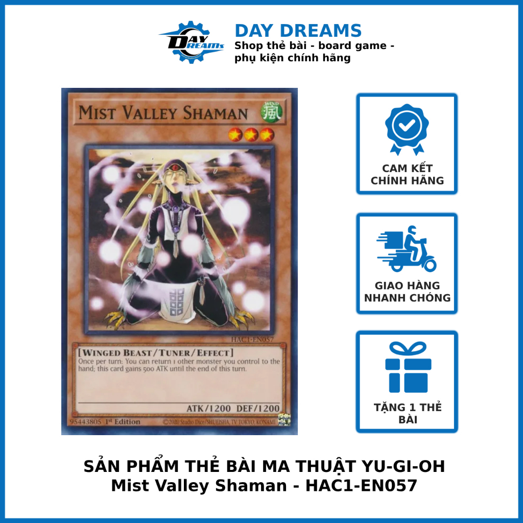 Thẻ bài Yugioh!: Mist Valley Shaman - HAC1-EN057 - Common 1st Edition ...