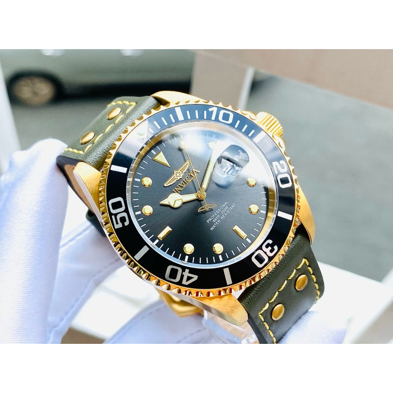 ĐỒNG HỒ NAM CHÍNH HÃNG Invicta 22075 Automatic Pro Diver Green Leather ...