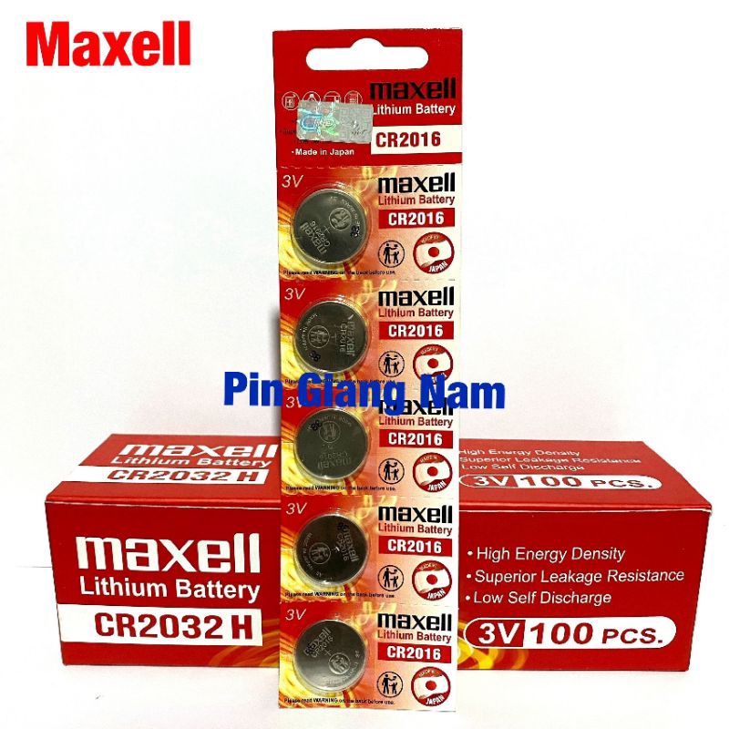 Pin CR2016 Maxell Lithium 3V vỉ 5 viên Hàng Chính Hãng Made in Japan ...