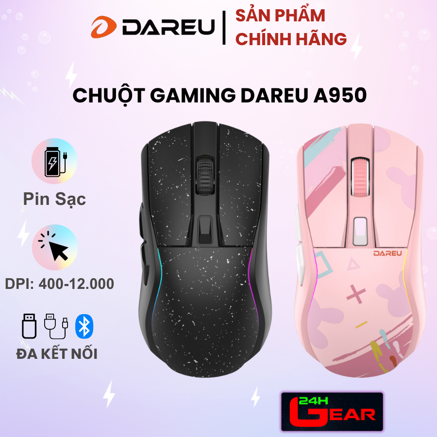 Chuột Gaming Dareu A950 Star Black / Candy Pink ( kết nối - Type-C ...
