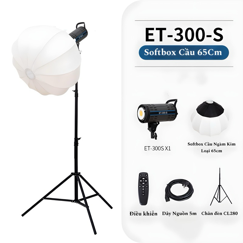 Combo Đèn Led Et300s Hãng ZSYB Và Softbox Cầu Kèm Chân | Shopee Việt Nam
