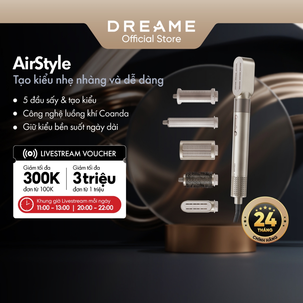 Máy sấy và tạo kiểu 5 trong 1 Dreame AirStyle - Hàng chính hãng - Bảo hành 24 tháng | Shopee ...