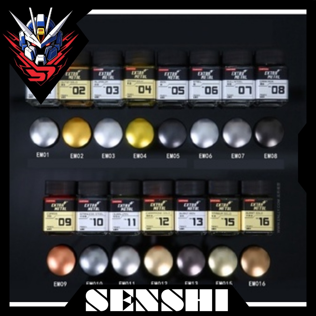Sơn kim loại mô hình Extra Metal Metallic Lacquer Chroma Jumpwind Color EM01-EM16 18ml | Shopee ...