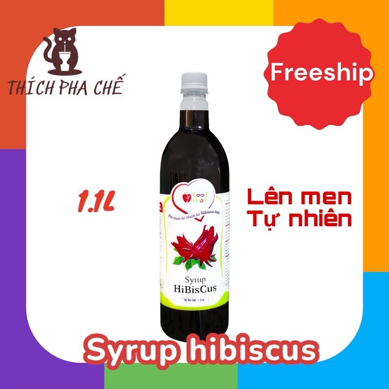 (rẻ nhất sàn) syrup hibiscus 1,1l GOOD HEART nguyên liệu pha chế thơm ...