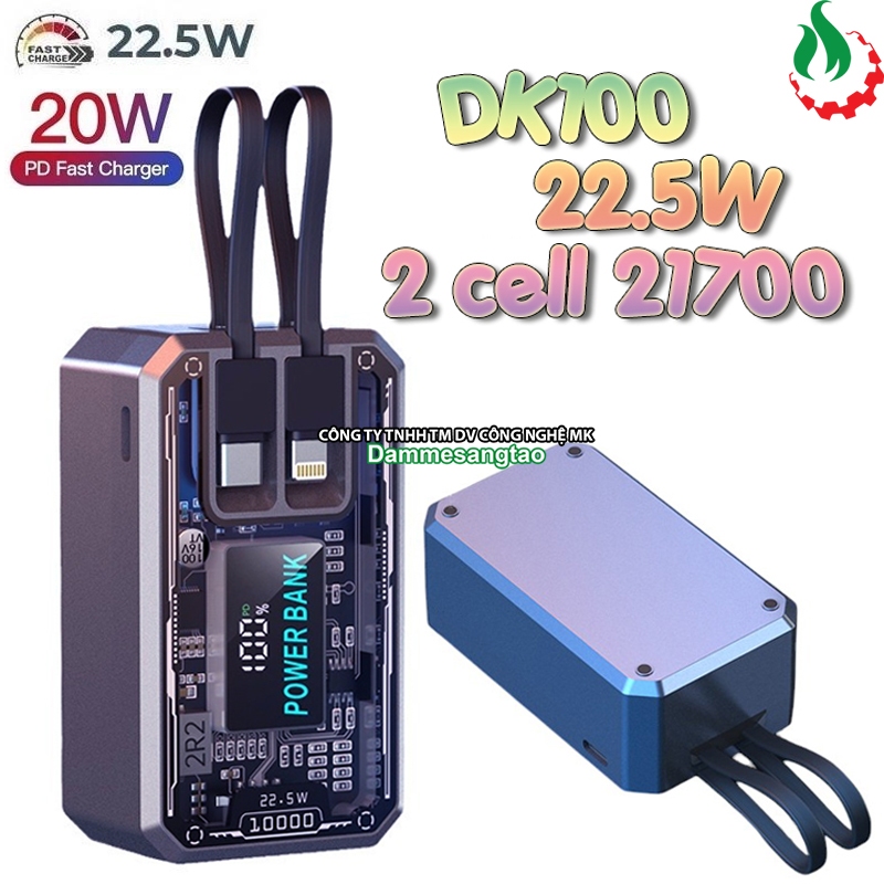 Box sạc dự phòng trong suốt 2 cell 21700 (DK100) Sạc nhanh 22.5W | Shopee Việt Nam