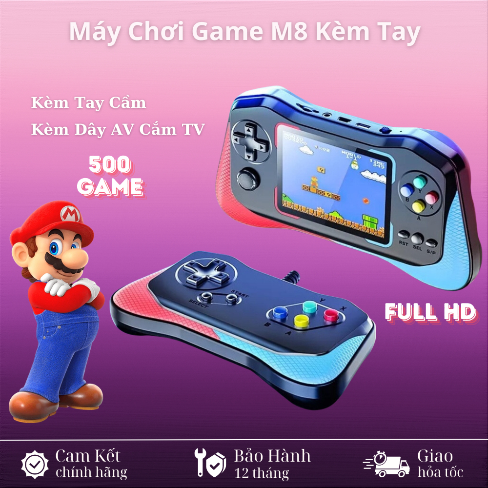 Máy chơi game cầm tay Sup M8 Plus tặng kèm tay cầm chơi game 2 người ...
