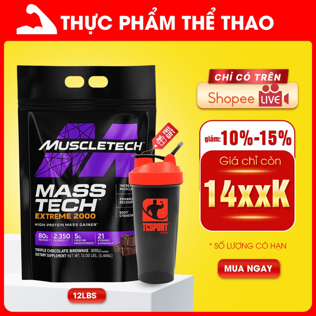 Sữa Tăng Cân NHANH Mass Tech EXTREME 2000 12lbs - bịch 5.4kg - Hàng ...