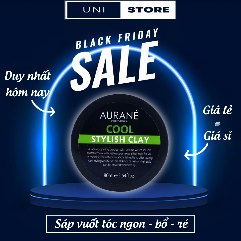Sáp vuốt tóc AURANE COOL STYLISH CLAY 80g giữ nếp, tạo kiểu cho tóc nam ...