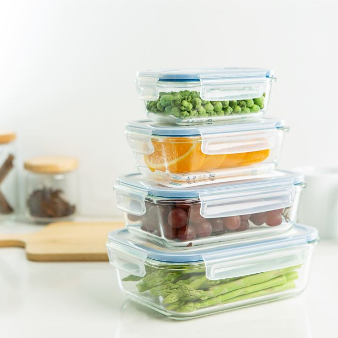 Combo 2 hộp thủy tinh chữ nhật inochi 640ml (tiêu chuẩn Nhật Bản ...