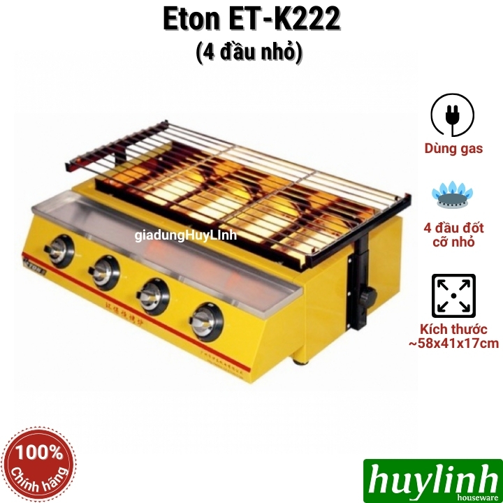 Bếp nướng gas 4 đầu đốt Eton ET-K222 - cỡ nhỏ | Shopee Việt Nam