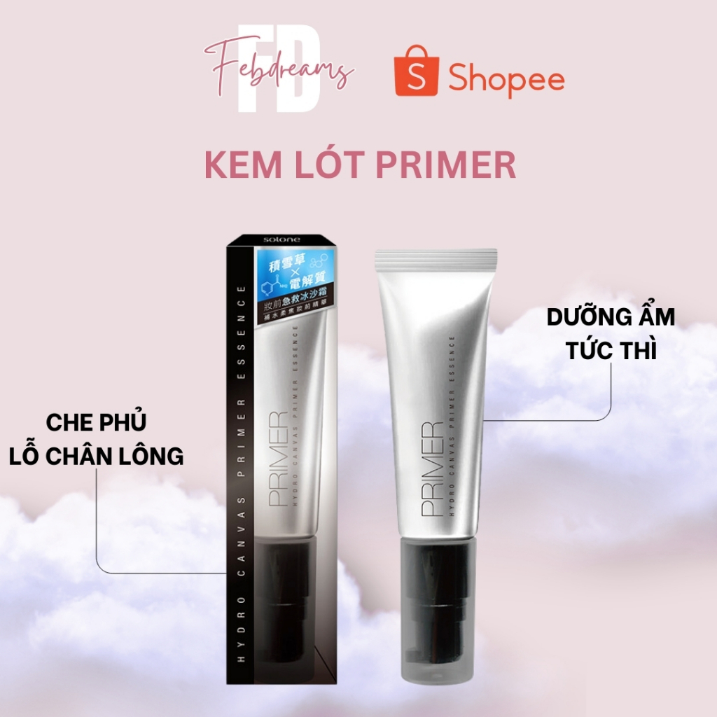Kem lót Solone Primer mỏng nhẹ cấp ẩm kìm dầu che lỗ chân lông giữ lớp ...