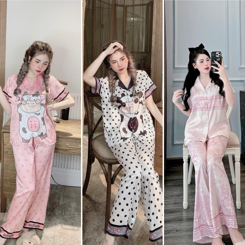 Bộ 3 mẫu Tay Ngắn Lụa xước 40-58kg | Shopee Việt Nam