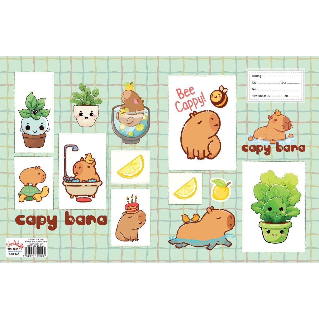 COMBO 5 Giấy Bao Tập Học Sinh Cute CAPYBARA, LOOPY, KUROMI (15.5X20.5cm ...