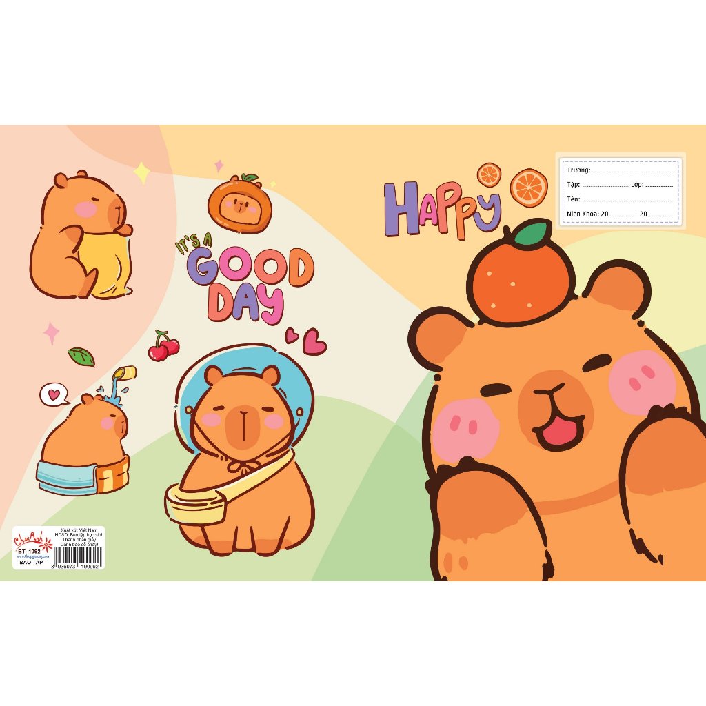 COMBO 5 Giấy Bao Tập Học Sinh Cute CAPYBARA, LOOPY, KUROMI (15.5X20.5cm ...