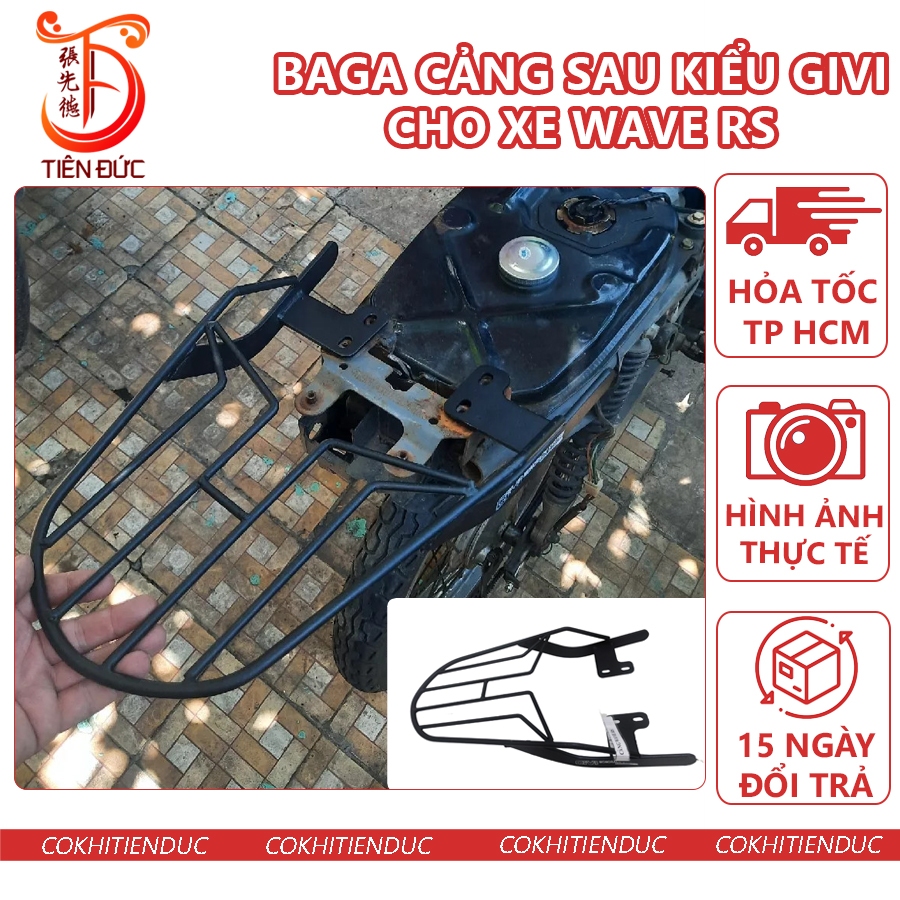 Cảng Sau Givi Xe Wave RS S100 Alpha 2016 Đen Sơn Tĩnh Điện Ba ga Kiểu ...
