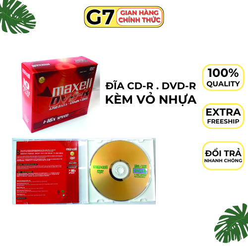 10 Đĩa trắng Maxell Chính Hãng, đĩa CD/DVD kèm vỏ đựng mica | Shopee ...