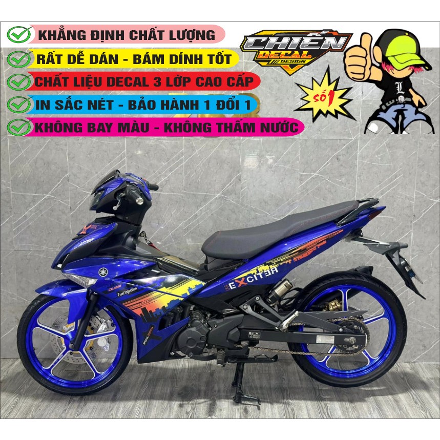Tem rời xe exciter 150 mẫu chế XANH GP (tem 3 lớp cao cấp) | Shopee ...