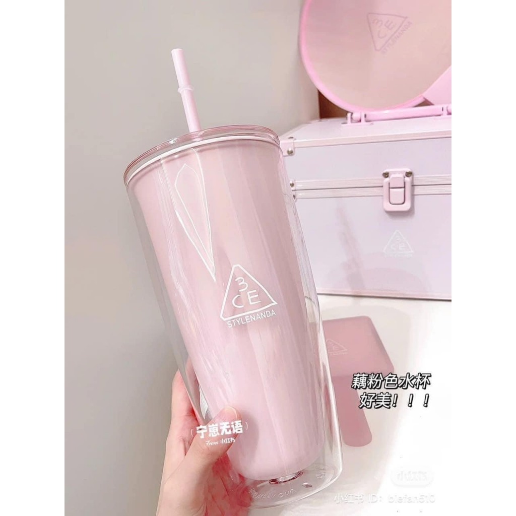 Cốc giữ nhiệt 3CE Style Nanda 720ml, bình nước cute nắp kín kèm ống hút ...