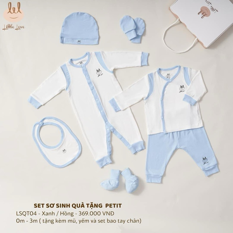 [LITTLE LOVE] Combo Quà tặng Sơ Sinh Gồm 1 Bộ Dài Tay Cài Lệch, 1 Body ...