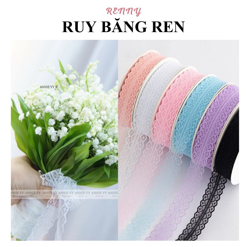 Ruy Băng Ren RENNY Bản 2,5cm Viền Hai Biên Nhiều Màu Trang Trí Bó Hoa, dây áo, Phụ Kiện Handmade ...
