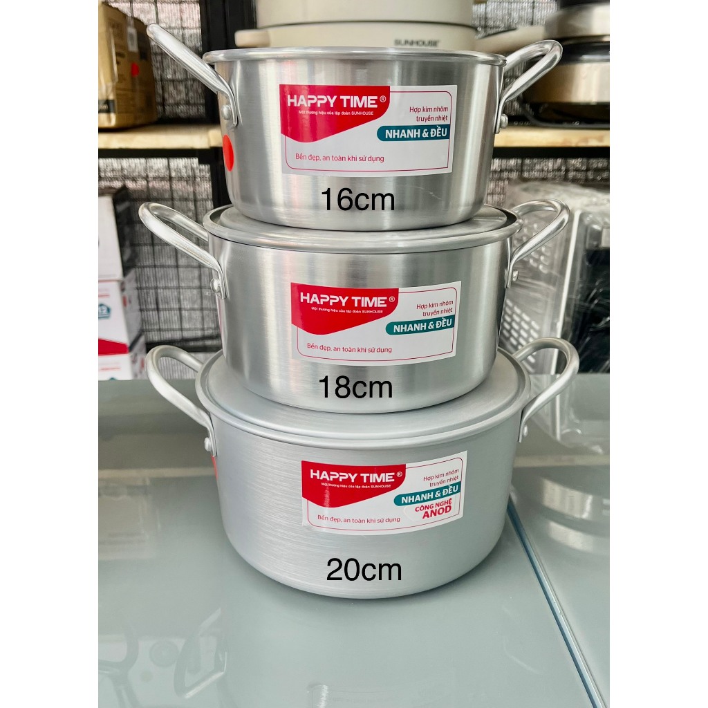 Nồi nhôm HAPPY TIME HTP16 -18-20-22-24-26-30cm chính hãng | Shopee Việt Nam