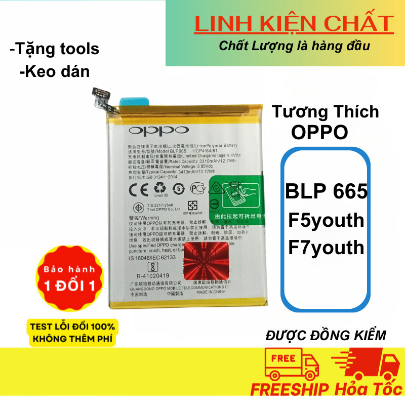 Pin Oppo F5 Youth/ F7 Youth BLP 665 Zin New (Tặng keo + tools) | Shopee ...