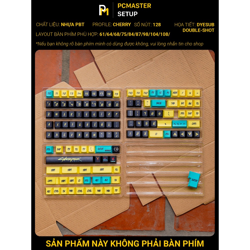 Keycap pbt xuyên led Yeti họa tiết in dyesub xuyên led side print ...