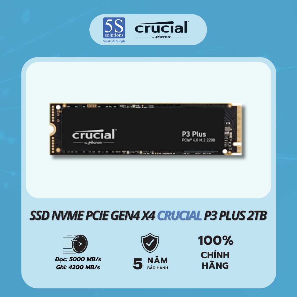 SSD CRUCIAL P3 Plus Gen 4 NVMe 2000GB – CT2000P3PSSD8 - Hàng chính hãng ...