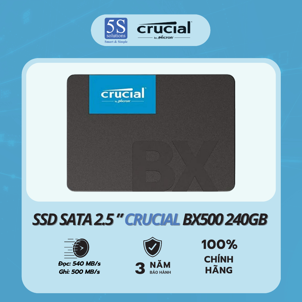 Ổ cứng SSD Crucial BX500 3D NAND 2.5-Inch SATA III 240GB CT240BX500SSD1 ...