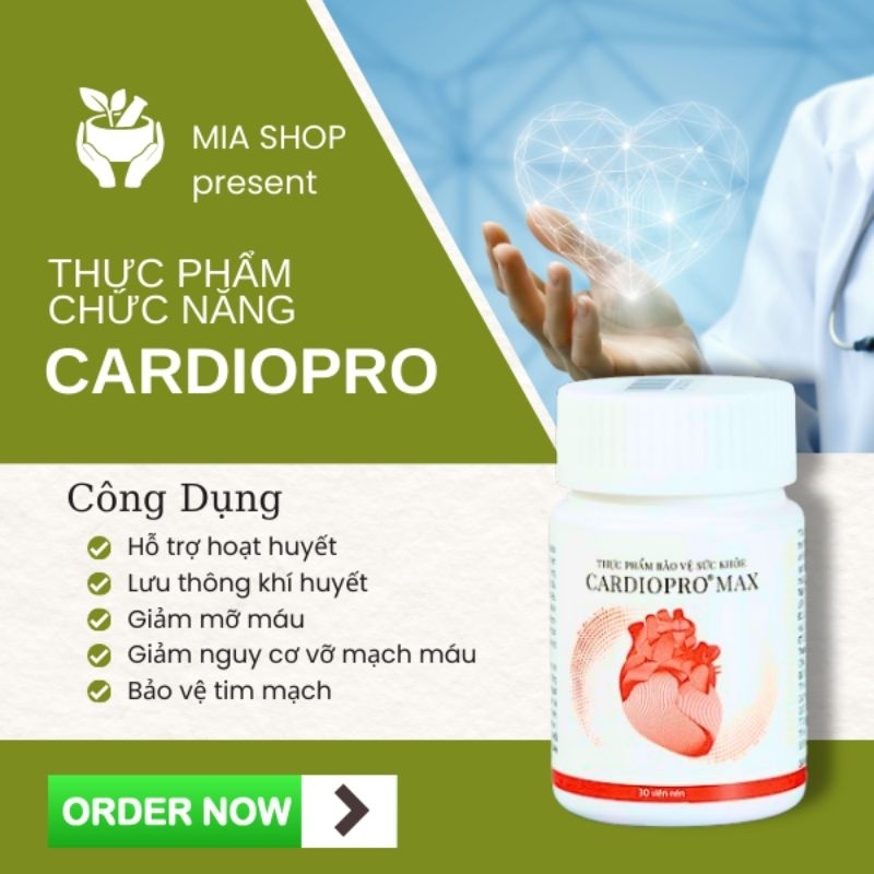 Thực phẩm chức năng CARDIOPRO MAX hỗ trợ tăng cường hệ tim mạch hộp 30 ...
