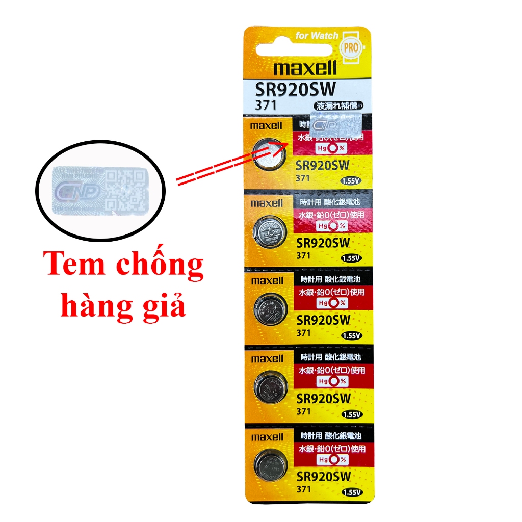 Pin Maxell 371 SR920SW dành cho đồng hồ dùng pin 371/ SR920SW/ 371RW ...