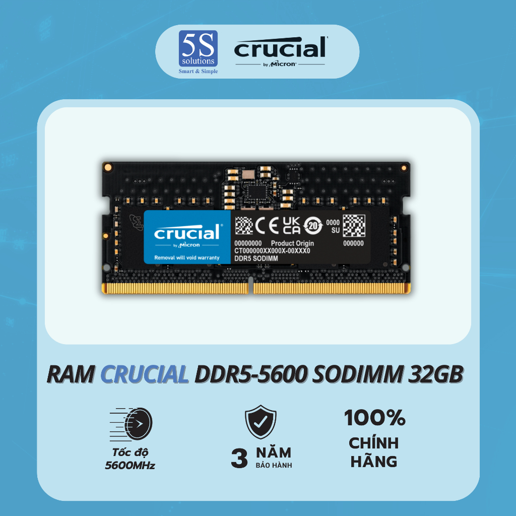 Ram Laptop Crucial DDR5 32GB Bus 5600 - CT32G56C46S5 - Hàng chính hãng | Shopee Việt Nam