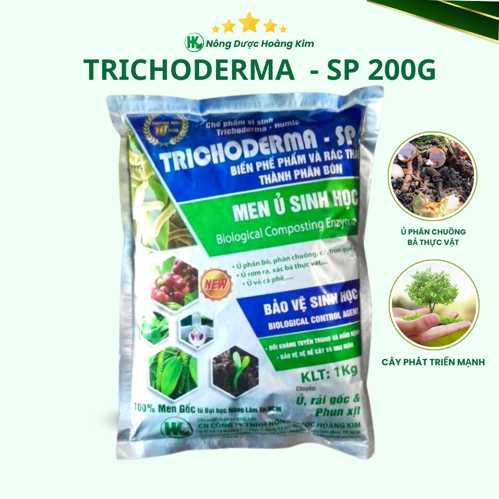 TRICHODERMA HOÀNG KIM GÓI 200GR- CHUYÊN Ủ XÁC BÃ THỰC VẬT, DÀNH CHO RAU ...