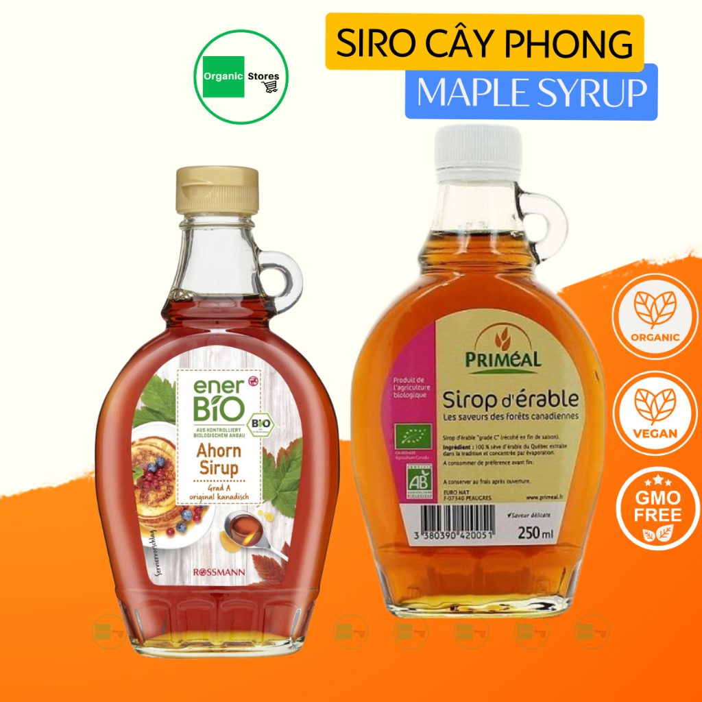 [Maple Syrup] Si rô cây phong hữu cơ lớp A và lớp C 250ml (enerBio ...