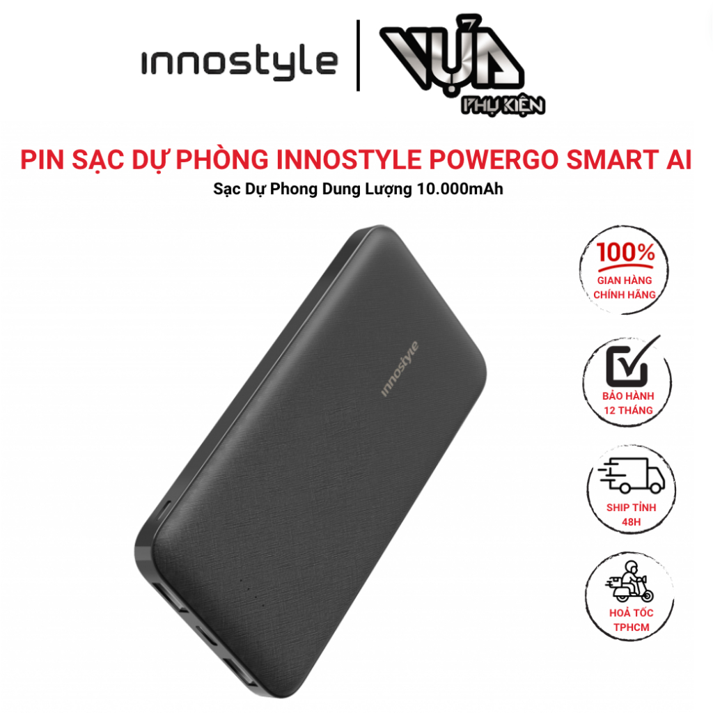 [HOẢ TỐC HCM] Pin Sạc Dự Phòng INNOSTYLE POWERGO SMART AI Sạc Dự Phòng Dung Lượng 10.000mAh ...