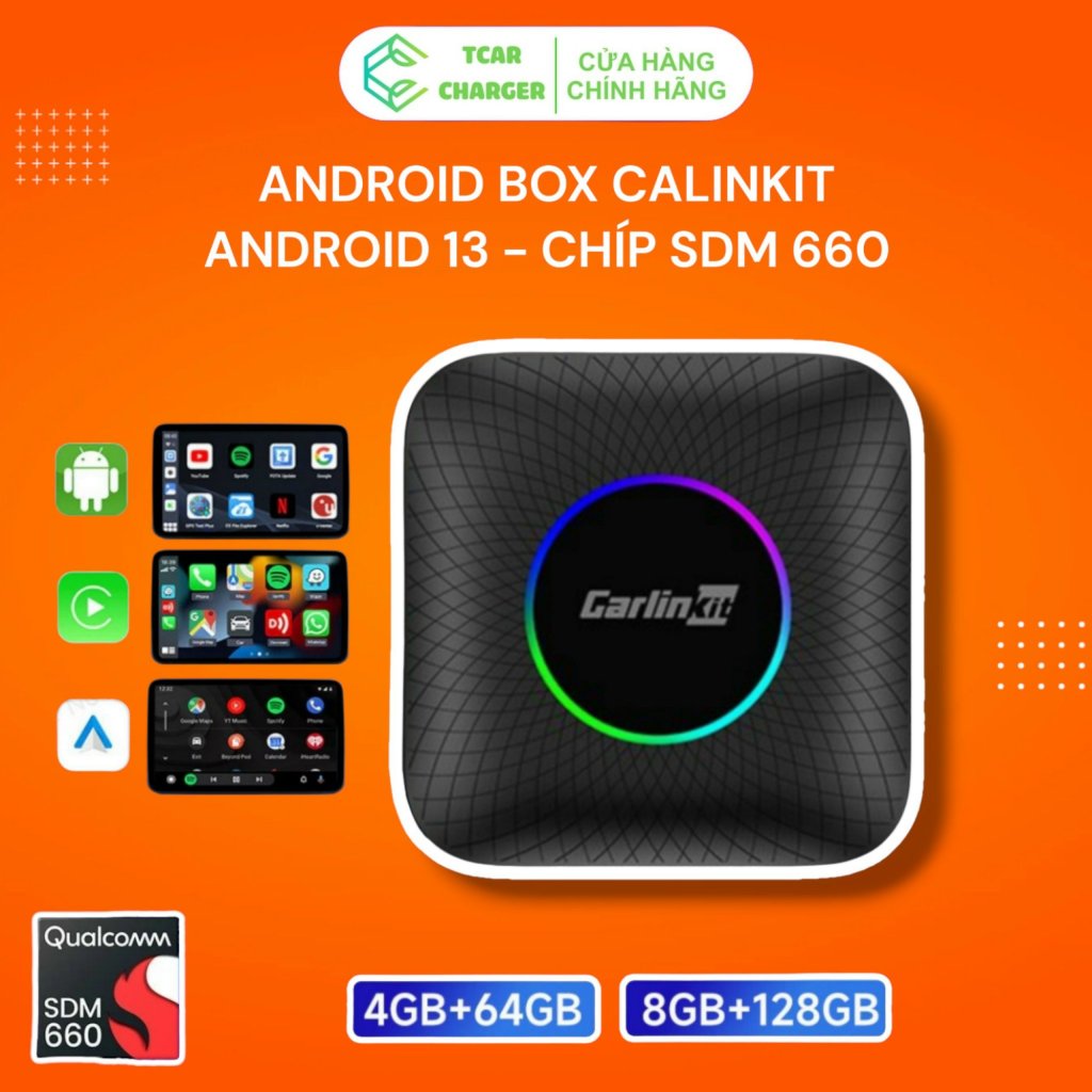 Android box Carlinkit , chip SDM 660, bộ nhớ 4Gb + 64Gb - 8Gb + 128Gb BẢO HÀNH 2 NĂM | Shopee ...