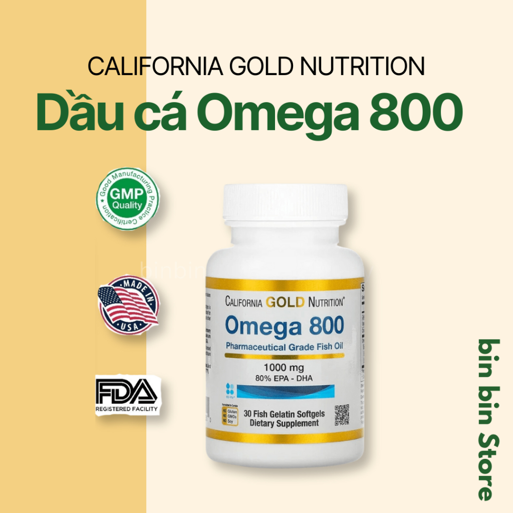 Omega 800 80% EPA/DHA 1000 Mg Hộp 30 Viên Của California Gold Nutrition ...