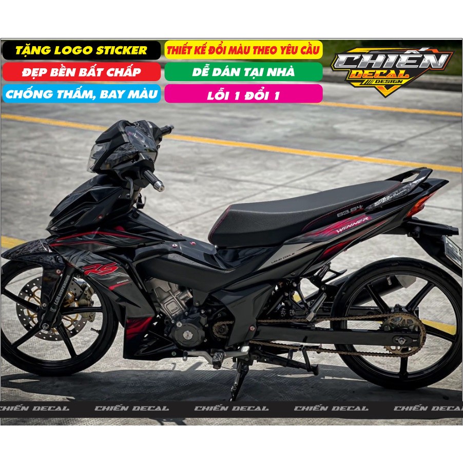 Tem rời winner150 V1 mẫu tem RS đen đỏ mới | Shopee Việt Nam