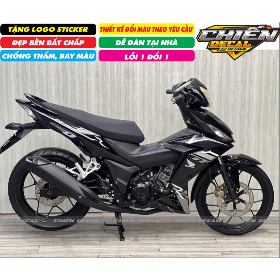 Tem rời winner150 V1 mẫu tem RS 150 đen trắng(tem 3 lớp cao cấp ...