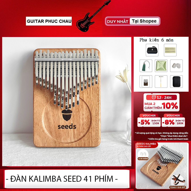 ĐÀN KALIMBA SEEDS CAO CẤP CÓ THĂNG GIÁNG LOẠI 41 PHÍM TONE C GỖ MAPPLE ...