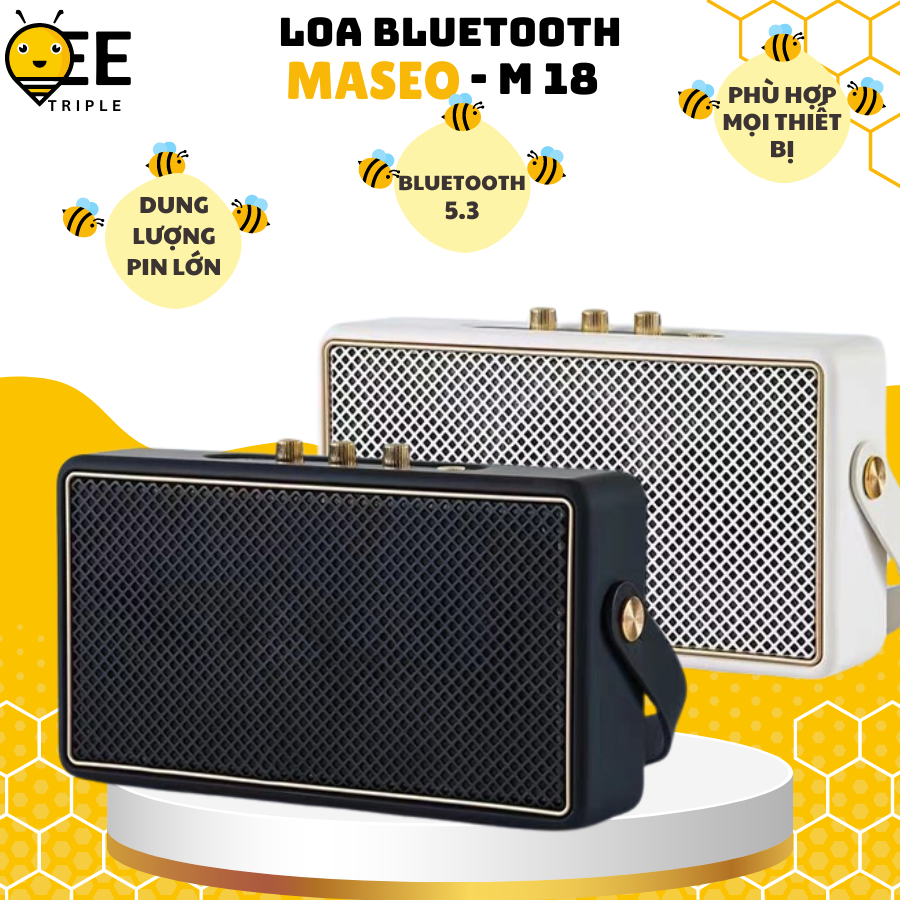 Loa bluetooth M18 ( TẶNG LOGO ) Công Suất 20w, Chỉnh Bass Trep, Pin ...