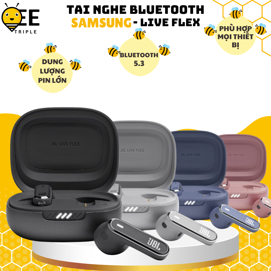 Tai nghe Nhét Tai Không Dây Bluetooth JBL Live Flex TWS Chống Nước IP54 Chống Ồn Pin Tối Đa 32H ...