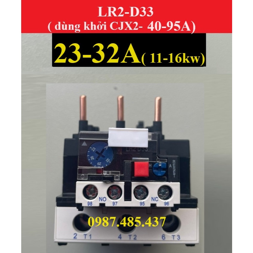Rơ le nhiệt JR28-25, LR2-D33 Dùng cho khởi động từ CJX2, Relay nhiệt cho contactor | Shopee Việt Nam