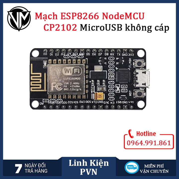 Kit RF thu phát wifi ESP8266 NodeMCU Lua CP2102 MicroUSB/TypeC | Shopee Việt Nam